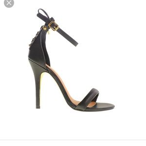 Shoes | New Black String Up In Back Heels | Poshmark